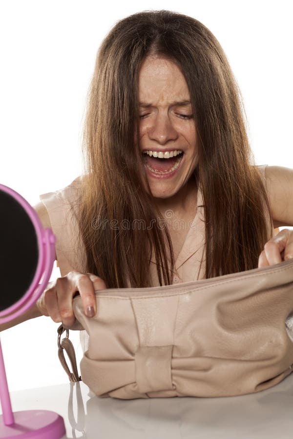 Woman Rummaging in Backpack after Exercising Outdoors in Urban ...