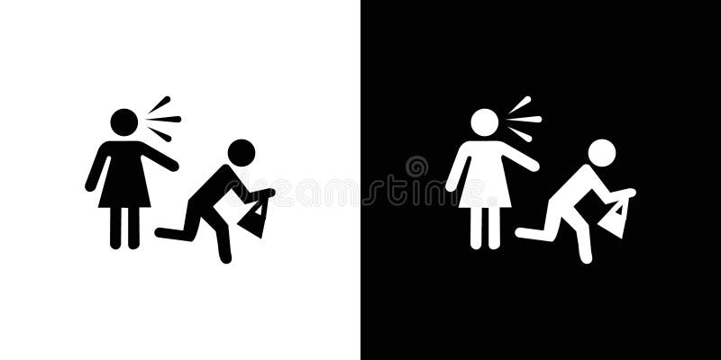 Purse Snatcher Icon Isolated Flat Vector in Outline Stock Vector ...