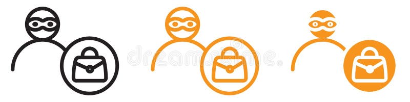 Crime Alert Purse Snatcher Icon for Security and Awareness Graphics ...