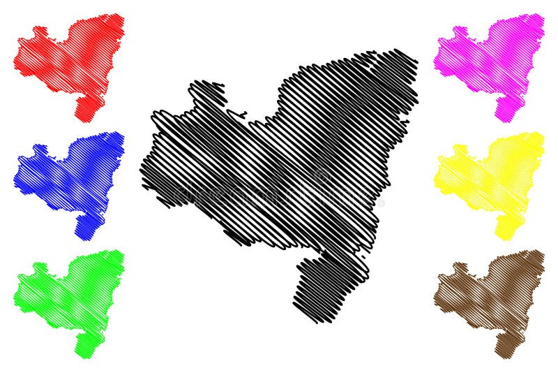 Purulia District West Bengal State, Republic of India Map Vector ...