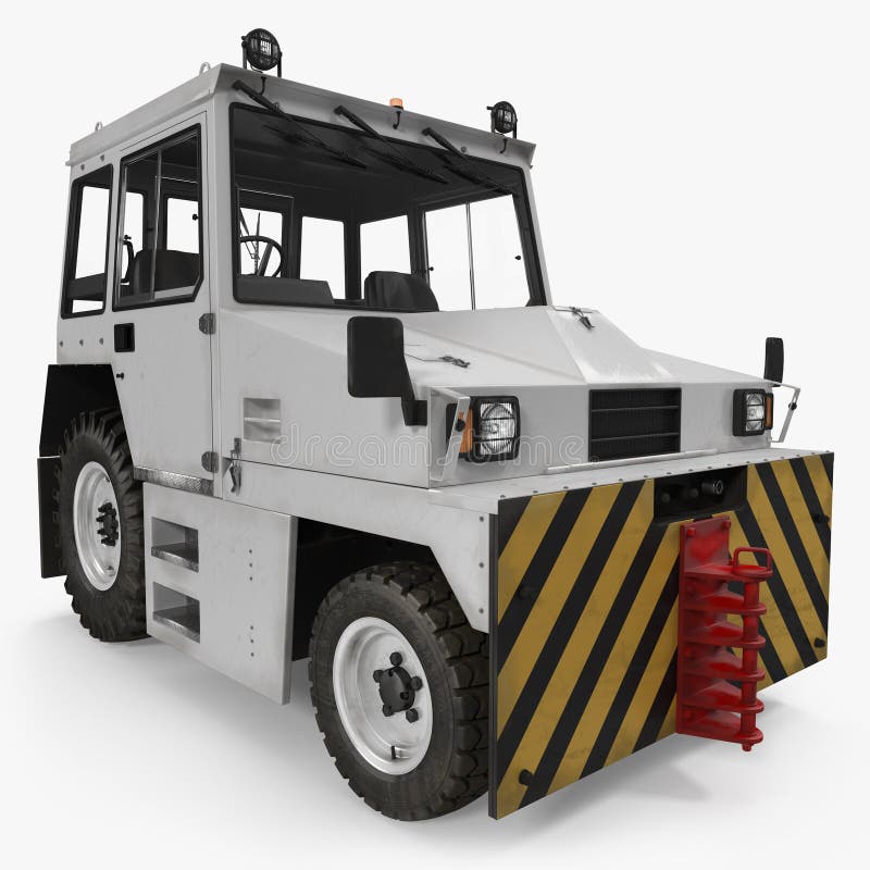 Push Back Tractor On White. 3D Illustration Stock Illustration ...