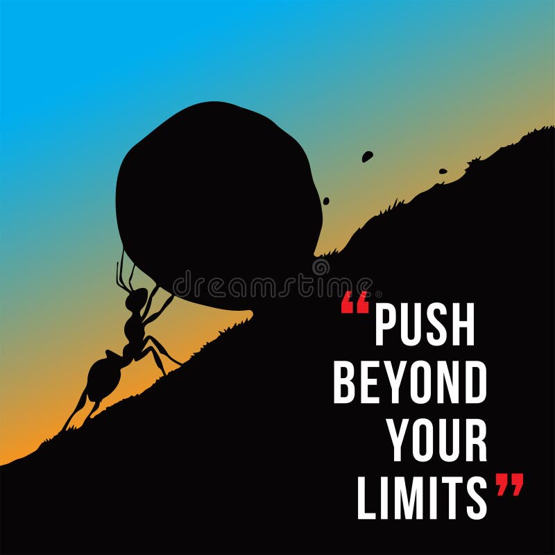 Push Beyond Your Limits. Inspirational Quotes Stock Vector ...