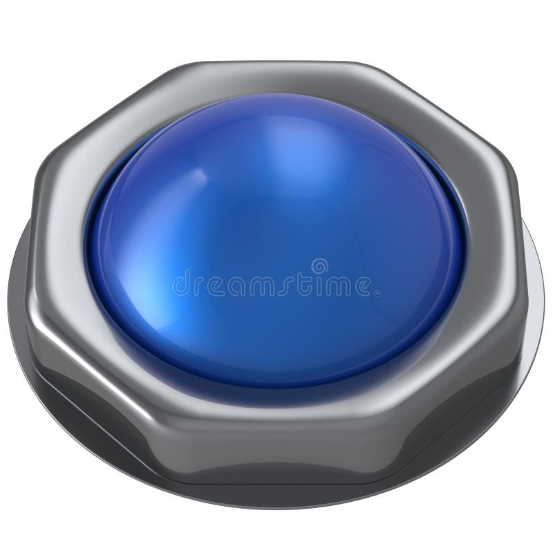 Push Button Blue Start Turn on Action Activate Power Switch Stock ...