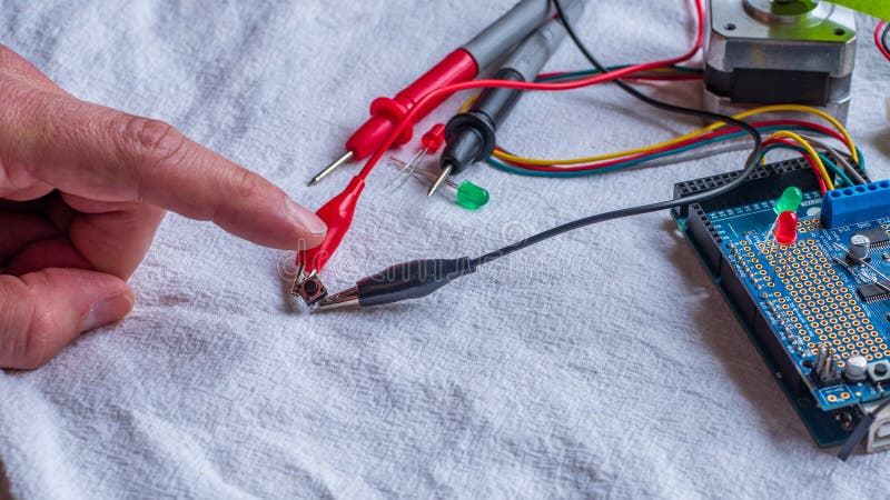 Push Button Component Used in Microcontroller Builds Stock Photo ...