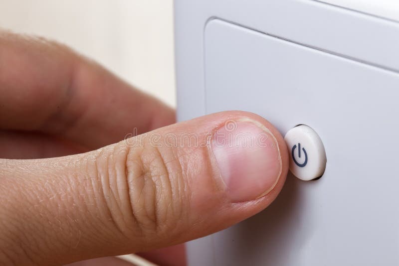 Push button on computer stock photo. Image of press, human - 73878690