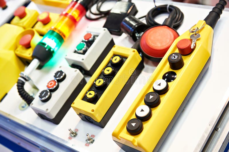 Push Button Control Panels for Electrical Stock Photo - Image of garage ...
