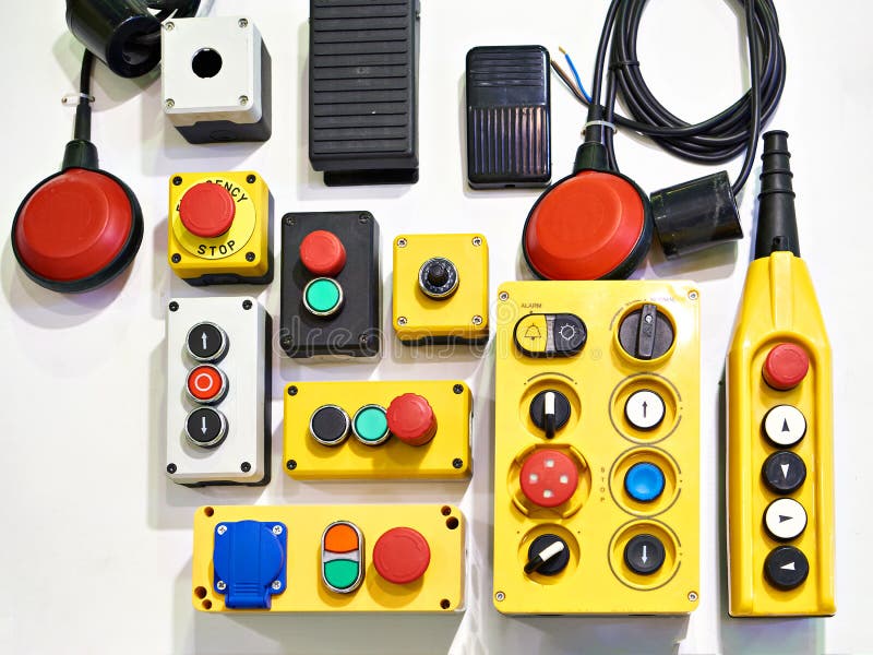 Push Button Control Panels for Electrical Stock Image - Image of garage ...
