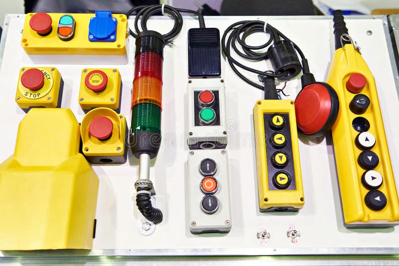Push Button Control Panels for Electrical Stock Photo - Image of ...