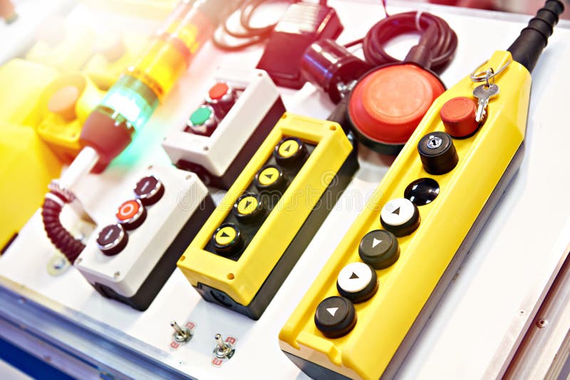 Push Button Control Panels for Electrical Stock Image - Image of shop ...