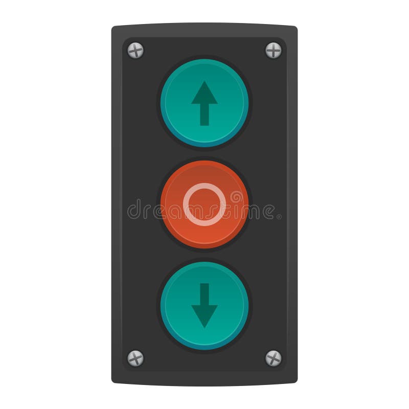 Push Button Control Station Switch Stock Vector - Illustration of white ...