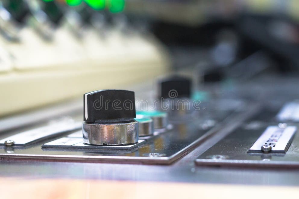 Push Button and Display on Control Panel with Electric Light Devices ...