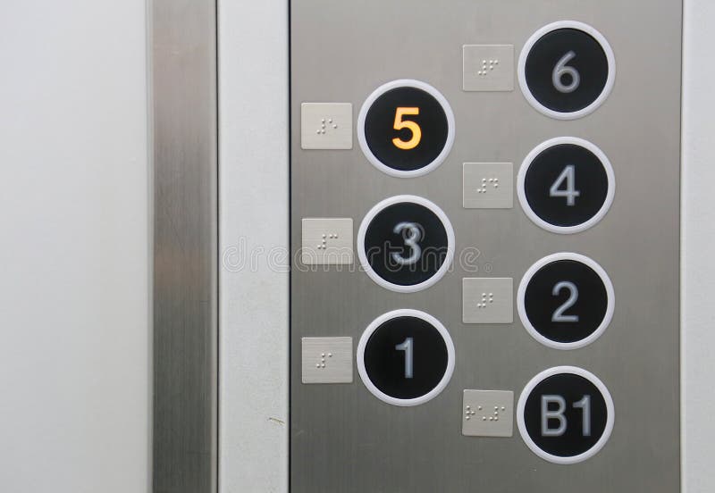 Push Button of the Elevator Stock Image - Image of round, button: 123510091