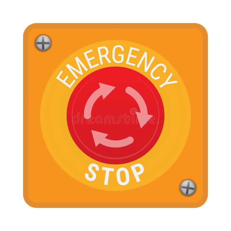 Orange Emergency Stop Switch Stock Vector - Illustration of electric ...