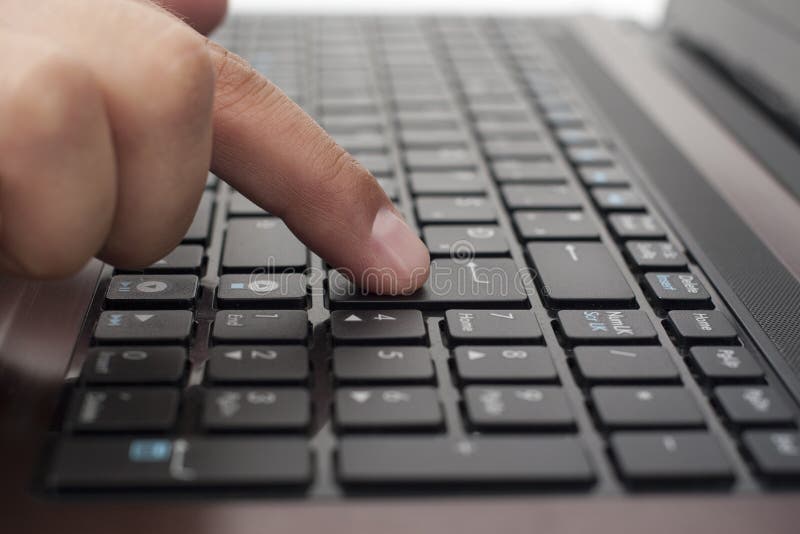 Push the Button stock photo. Image of laptop, press, hand - 433888