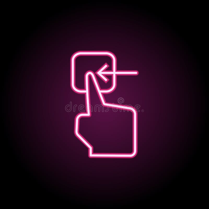 Push, Button, Finger Neon Icon. Simple Thin Line, Outline Vector of ...