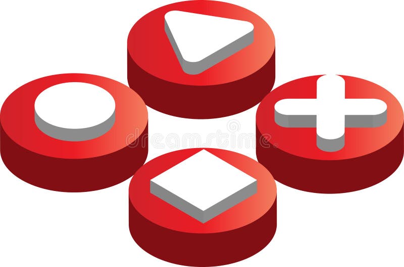 Push Button for Games Illustration in 3D Isometric Style Stock Vector ...