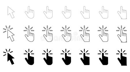 Mouse Hand Cursor Vector Illustration Stock Illustrations – 18,755 ...