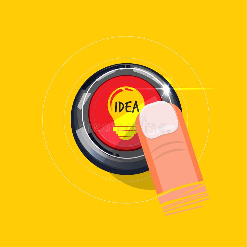 Push Button of Idea. Creativity Concept - Stock Illustration ...