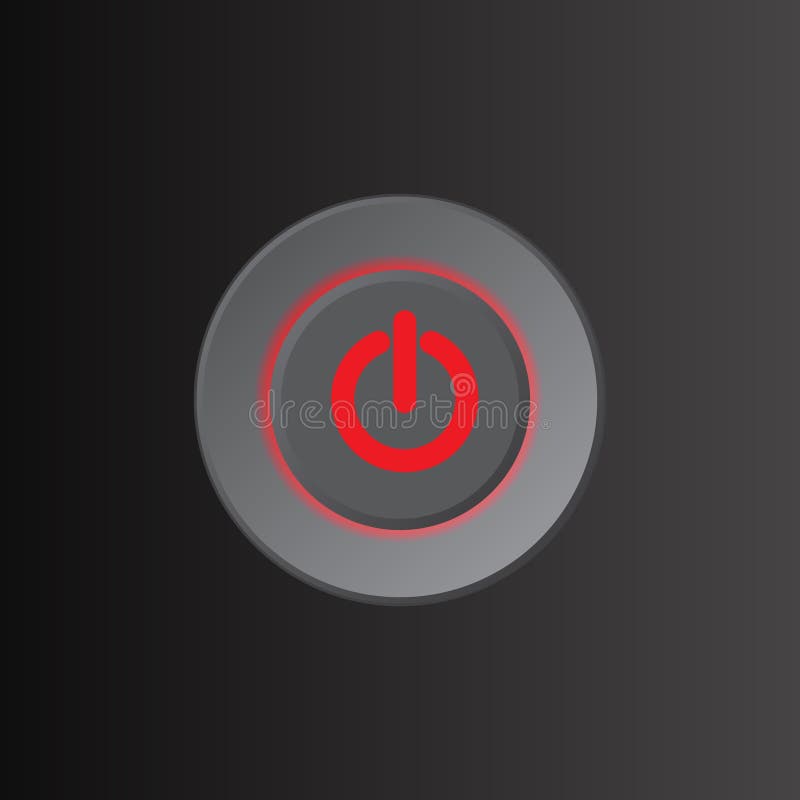 Push Button with Illuminated Light Stock Vector - Illustration of ...