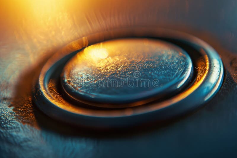 Warmly Lit Push-Button Close-Up Shot Stock Illustration - Illustration ...