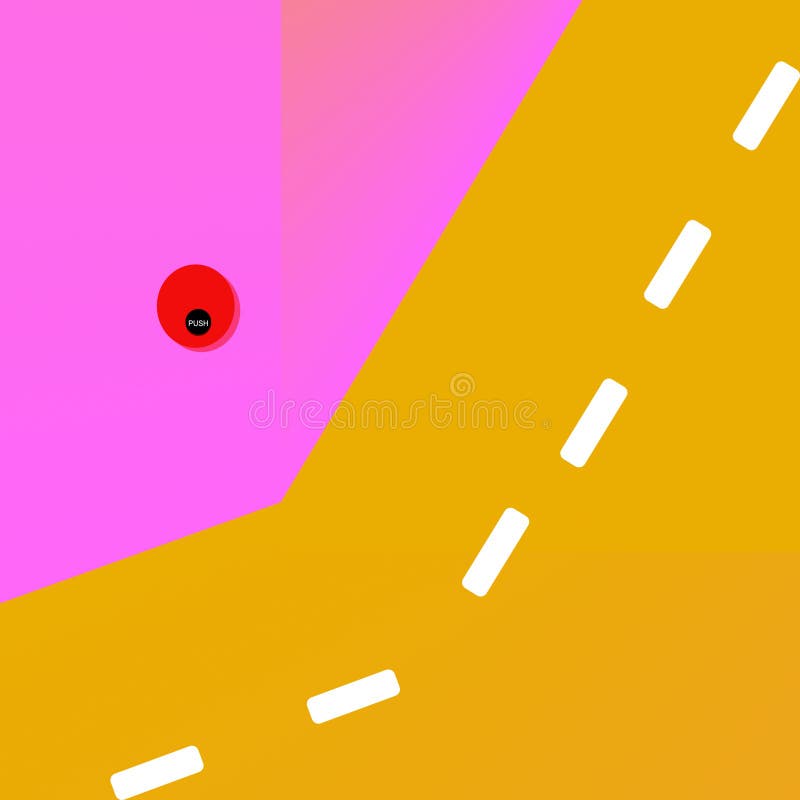 Push the Button.a Minimalist, Abstract Composition Featuring a Bright ...