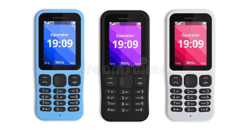 Push-button mobile phone stock vector. Illustration of button - 117159964