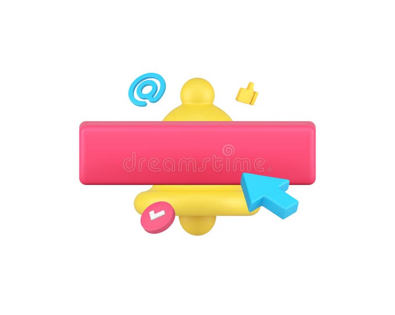 Push Button Notification Interface Reminder with Empty Bar Mockup Ring ...