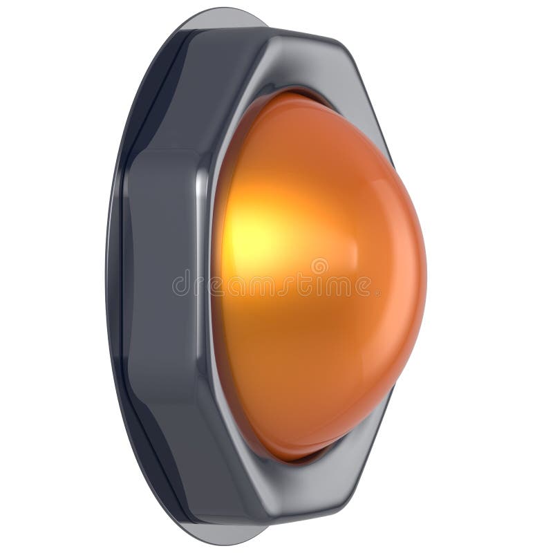 Push Down Button Orange Start Turn on Off Action Activate Switch Stock ...