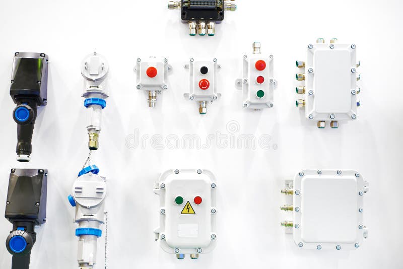 Push Button Panels and Commutation Explosion-proof Boxes Stock Image ...
