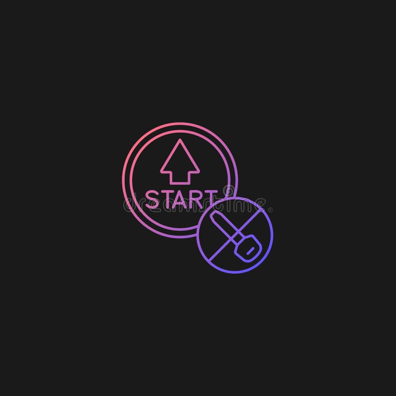 Push Button Start Gradient Vector Icon for Dark Theme Stock ...