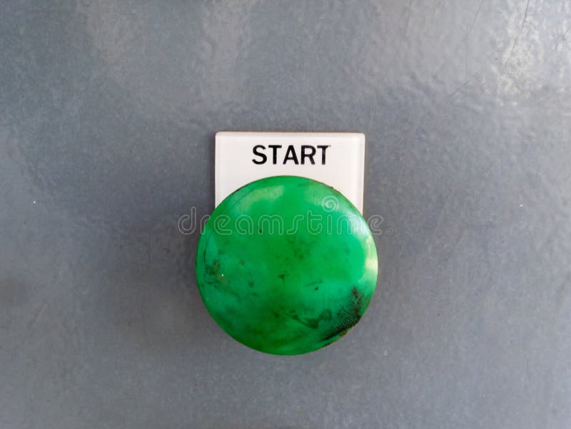 Push Button Start Machine the Button is Green Stock Image - Image of ...