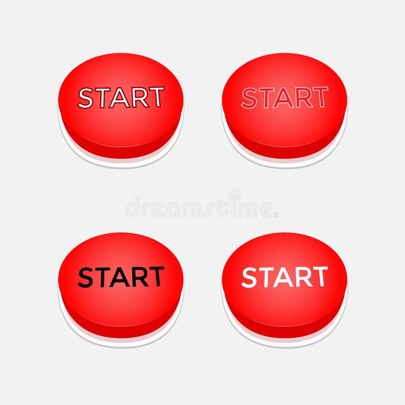Push button start red stock vector. Illustration of business - 92461377