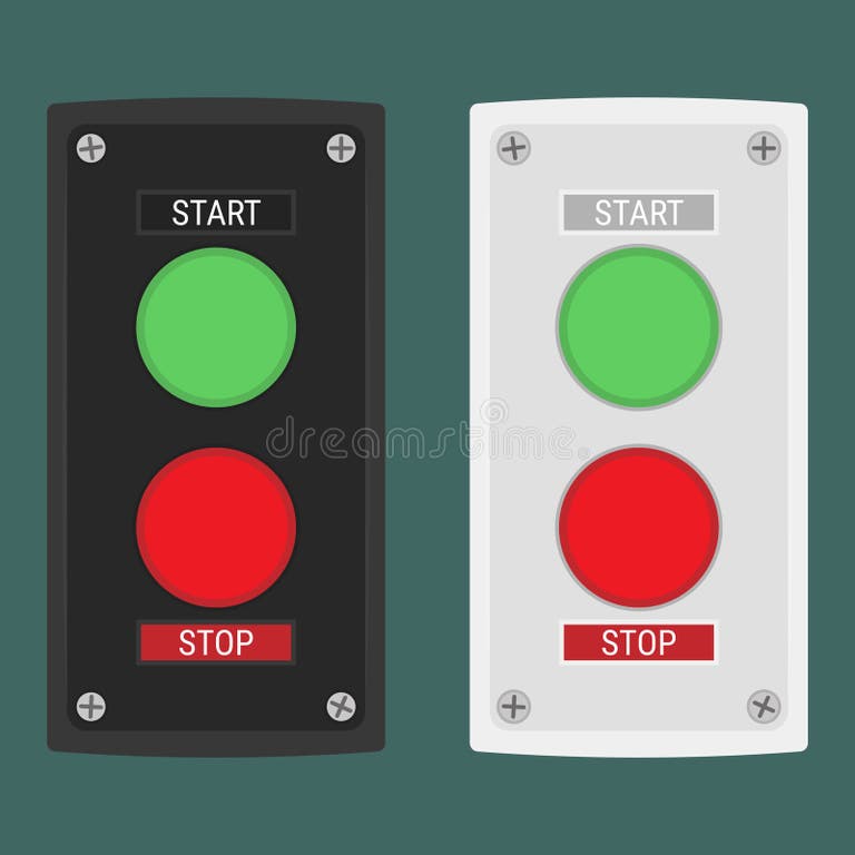 Push Button Station Switch with Two Buttons Stock Vector - Illustration ...