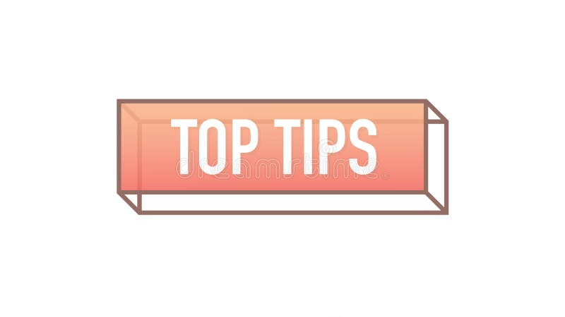 Push Button with Text Top Tips. Motion Graphics 4k Stock Video - Video ...