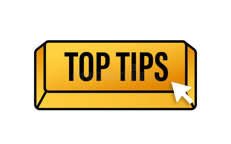 Push Button with Text Top Tips. Vector Illustration. Stock Vector ...