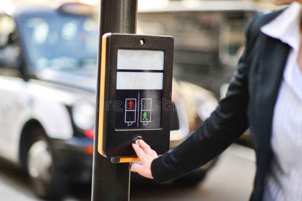 Push Button and Wait for Walk Signal Stock Photo - Image of pedestrian ...