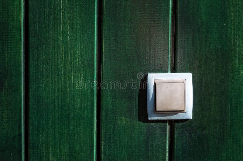 Push button on wooden wall stock photo. Image of wall - 46341086