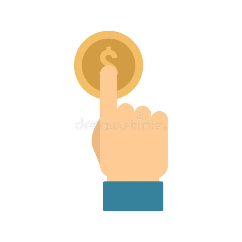 Push Coin Online Loan Icon Flat Isolated Vector Stock Vector ...