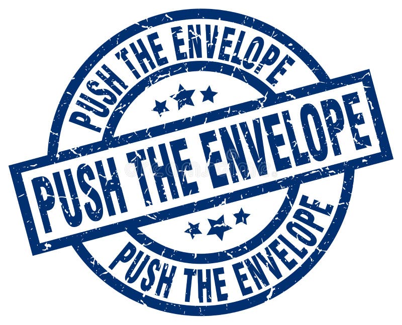 Push the envelope stamp stock vector. Illustration of circle - 122113267