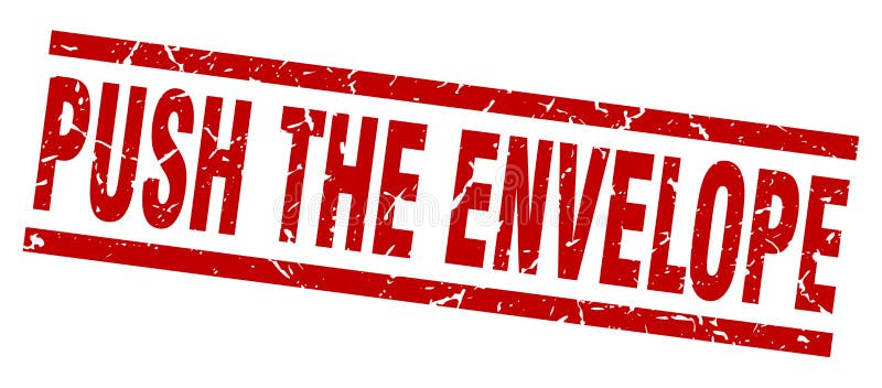 Push the envelope stamp stock vector. Illustration of background ...