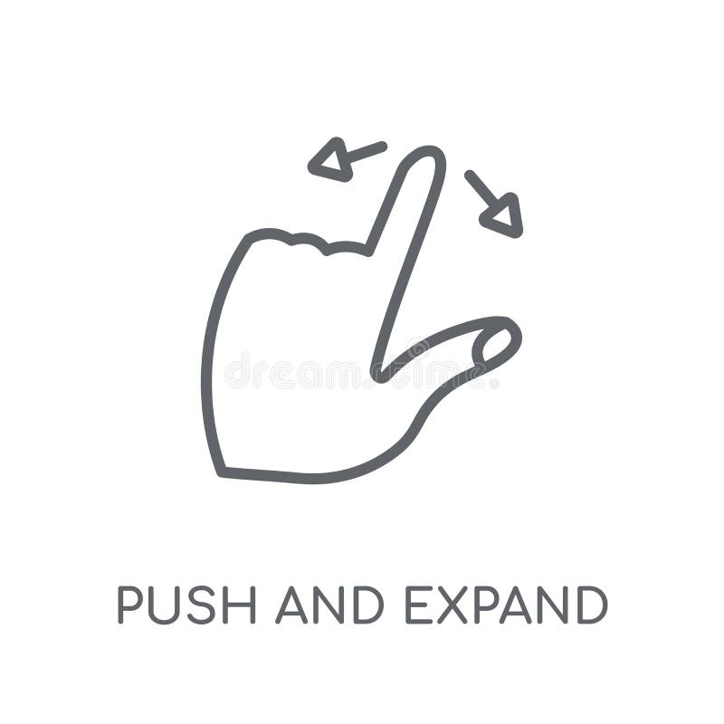 Push and Expand Gesture Linear Icon. Modern Outline Push and Exp Stock ...
