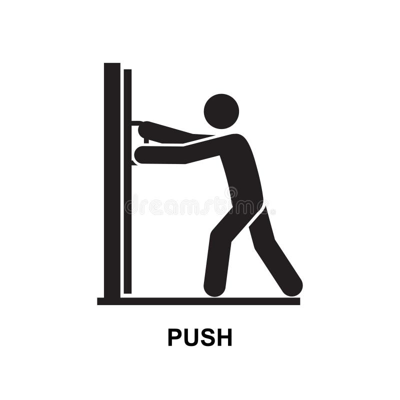 Push Icon. Physical Pressure or Force Isolated on Background Stock ...