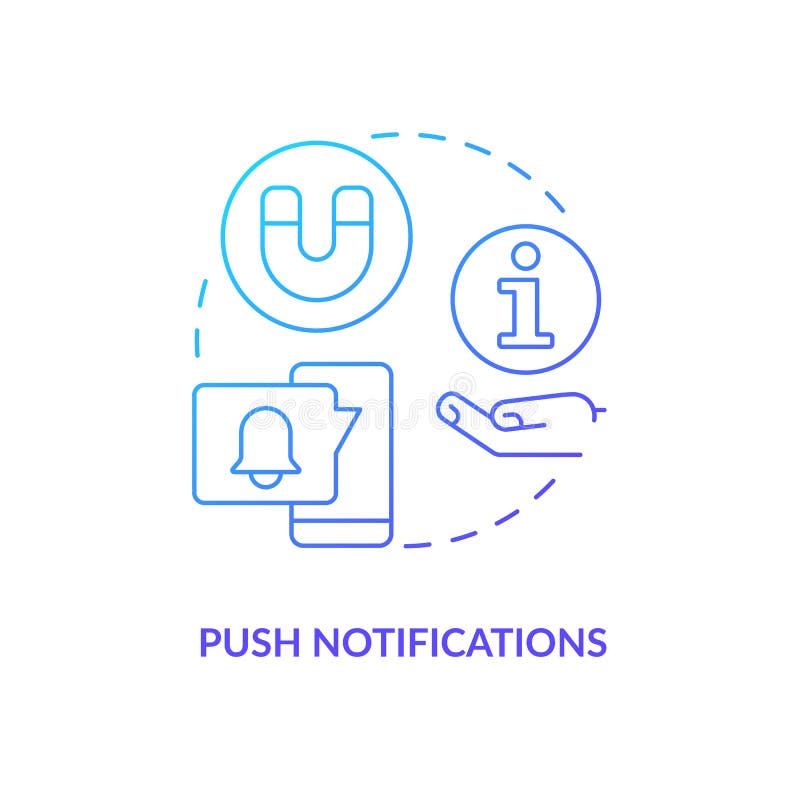 Push Notifications Blue Gradient Concept Icon Stock Vector ... Push Notifications Blue Gradient Concept Icon Stock Vector ...