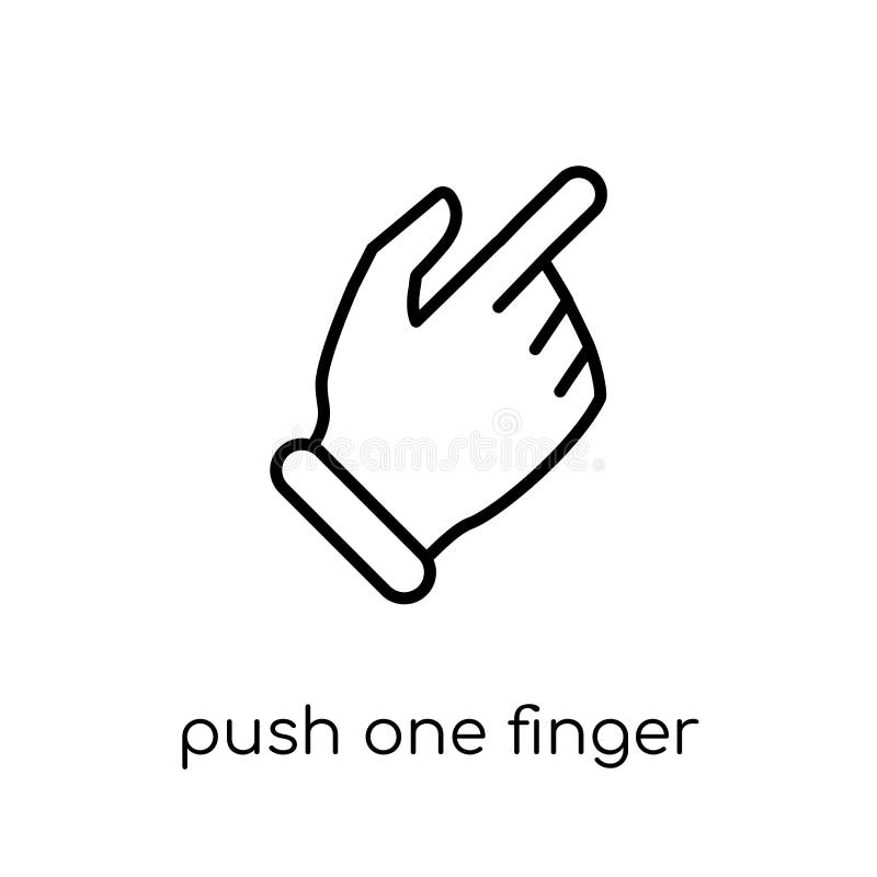 Push One Finger and Twist Back Icon. Trendy Modern Flat Linear V Stock ...