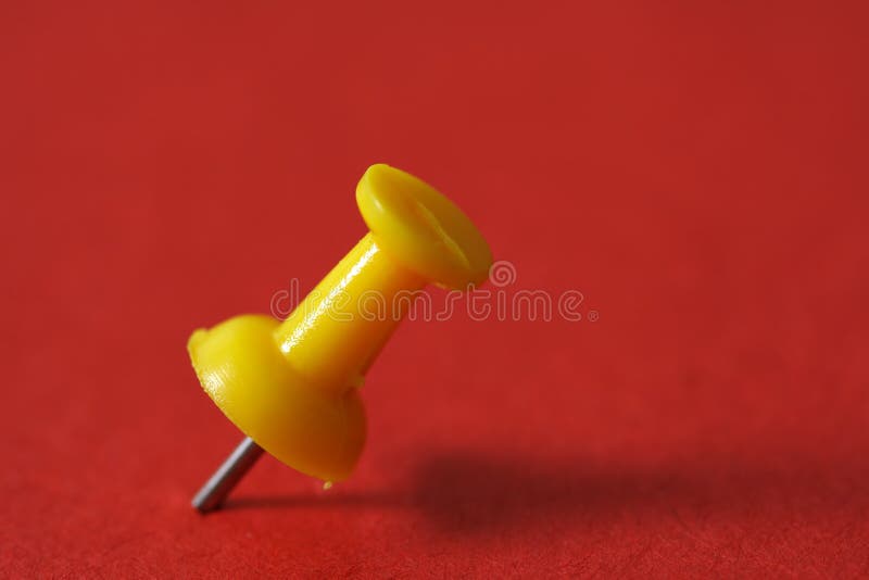 Push Pin Upright on White Background Stock Image - Image of paper ...