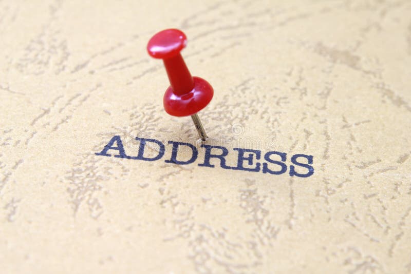 Push pin on address stock image. Image of connection - 175653787