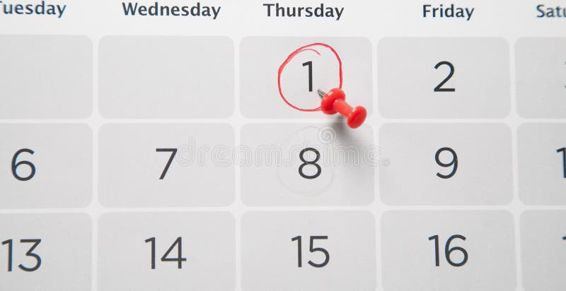 Push Pin on a Calendar. Planning Stock Photo - Image of year, schedule ...