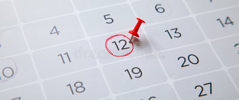 Push Pin on a Calendar. Planning Stock Illustration - Illustration of ...