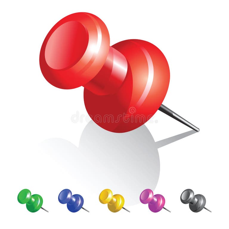 Push pin collection stock vector. Illustration of plastic - 8005727