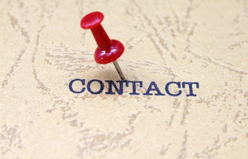 Push pin on contact text stock image. Image of email - 37542897